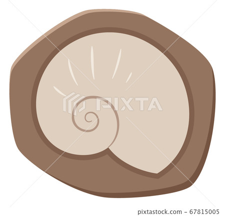 Illustration of a cute ammonite fossil - Stock Illustration [67815005 ...