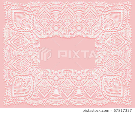 Lace Rectangle frame with lacy corner pattern. - Stock Illustration ...