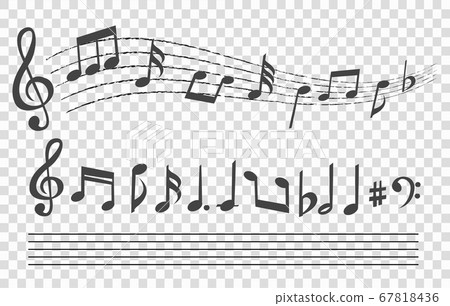 Staff with musical notes - Stock Illustration [67818436] - PIXTA
