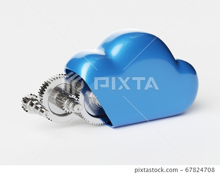 Cloud computing with metal gears - Stock Illustration [67824708] - PIXTA
