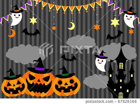 Halloween background 20 horizontal arrangement... - Stock Illustration ...