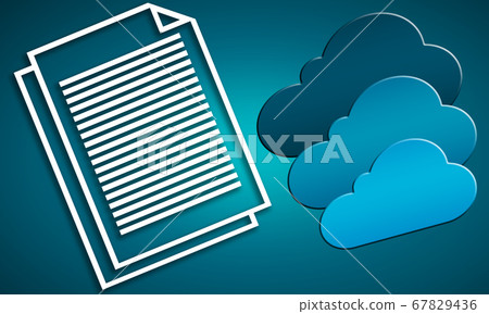 Blue internet cloud icon and White line text - Stock Illustration ...