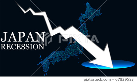 Japan map with arrow indicated recession - Stock Illustration [67829552 ...