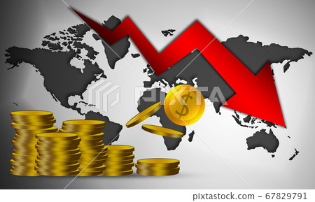Fall down arrow as a sign of the economic crisis - Stock Illustration ...