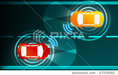 Communication between connects Vehicle to vehicle - Stock Illustration ...