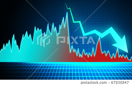 Stock markets down chart on grid background - Stock Illustration ...