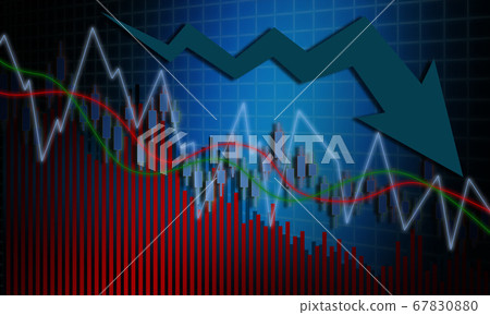 Business chart with downwards arrow - Stock Illustration [67830880] - PIXTA