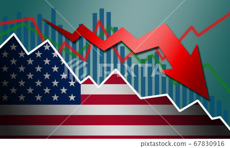 Recession and declining of economy in USA - Stock Illustration ...