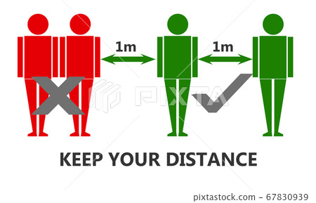 Keep your distance in public society - Stock Illustration [67830939 ...