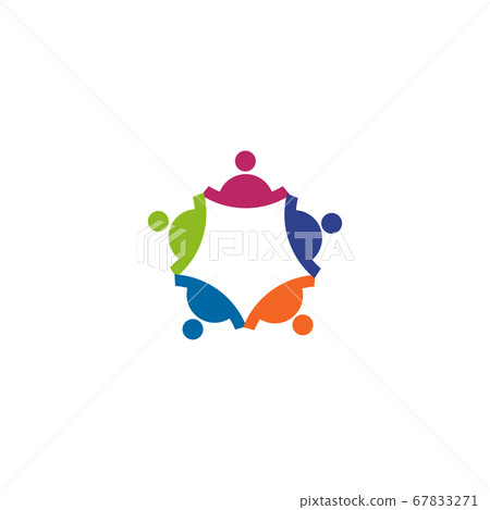 Community and team work logo design vector - Stock Illustration ...