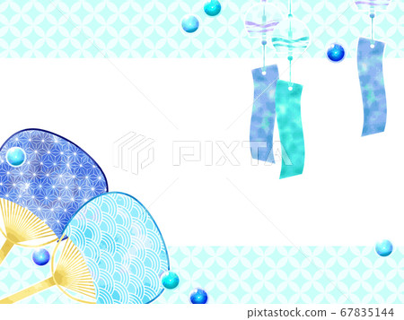 Illustration of fan and wind chime - Stock Image - Everypixel