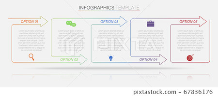 Colourful linear text box infographic, Timeline - Stock Illustration ...