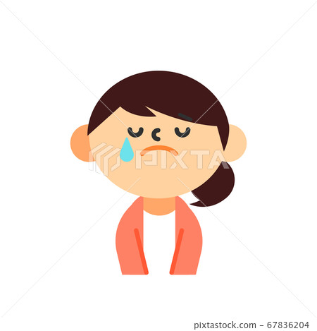 Person woman housewife bowing apology crying - Stock Illustration ...