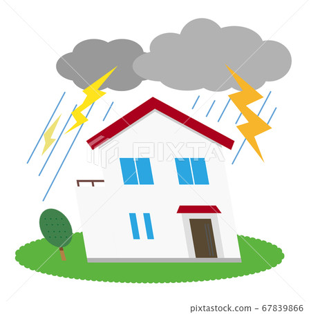 House thunderstorm - Stock Illustration [67839866] - PIXTA