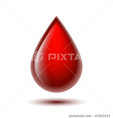 Red shiny drop of blood isolated on white - Stock Illustration ...