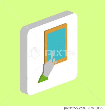 Finger Click Tablet Simple vector icon. - Stock Illustration [67857038 ...