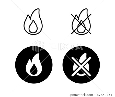 Set of burning/non-burning garbage... - Stock Illustration [67859734 ...