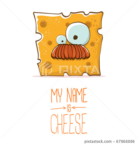 vector funny cartoon cute orange cheese... - Stock Illustration ...