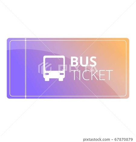 Public bus ticket icon, cartoon style - Stock Illustration [67870879 ...
