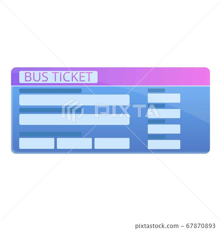 Control bus ticket icon, cartoon style - Stock Illustration [67870893 ...