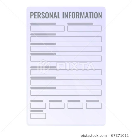 Personal information form icon, cartoon style - Stock Illustration ...