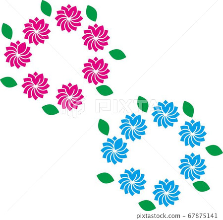 Simple and cute floral emblem - Stock Illustration [67875141] - PIXTA