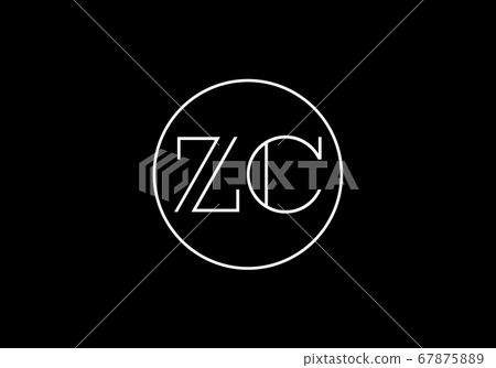 Initial Monogram Letter Z C Logo Design Vector... - Stock Illustration ...
