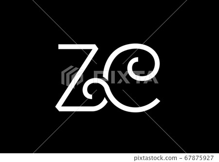 Initial Monogram Letter Z C Logo Design Vector... - Stock Illustration ...