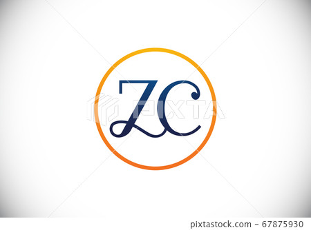 Initial Monogram Letter Z C Logo Design Vector... - Stock Illustration ...