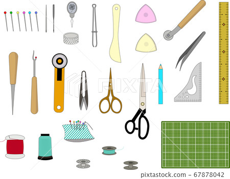 Sewing tools, dressmaking tools set... - Stock Illustration [67878042 ...