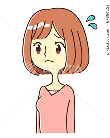 A young woman's facial expression, annoyed... - Stock Illustration ...