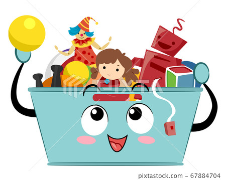 Mascot Storage Bin Toys Organize Illustration - Stock Illustration ...