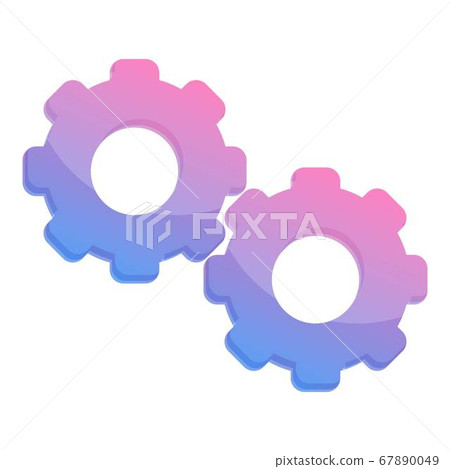Operating system gear icon, cartoon style - Stock Illustration ...