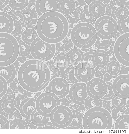 European Union Euro silver coins seamless pattern. - Stock Illustration ...