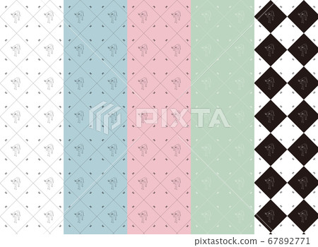 Fashionable hand drawn calf pattern 5 types set - Stock Illustration ...