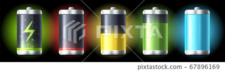 Set of isolated battery with low,half, full charge - Stock Illustration ...