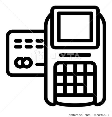 Payment digital terminal icon, outline style - Stock Illustration ...