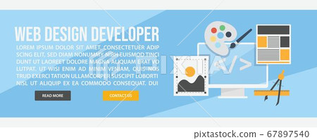 Web design and development web banner template - Stock Illustration ...