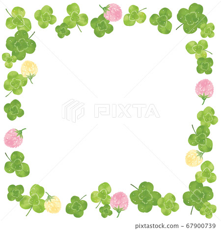 Square frame of clover and white clover - Stock Illustration [67900739 ...
