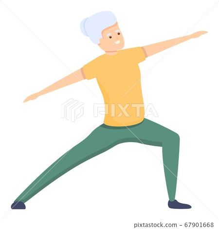Healthy senior exercise icon, cartoon style - Stock Illustration ...