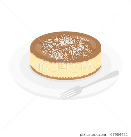 Illustration of cheesecake on a plate - Stock Illustration [67904421 ...