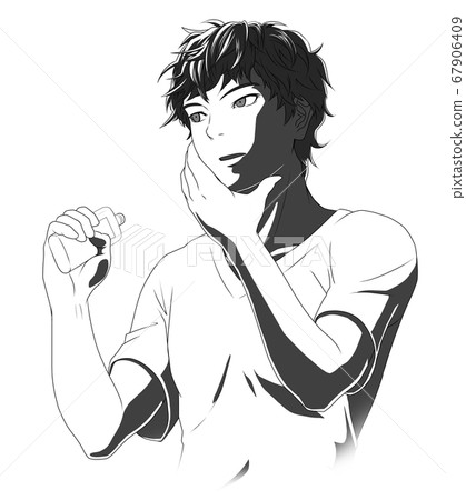 Man using lotion A_01 - Stock Illustration [67906409] - PIXTA
