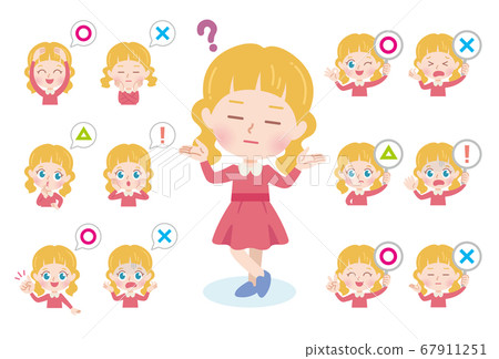 Answer girl upper body illustration - Stock Illustration [67911251] - PIXTA