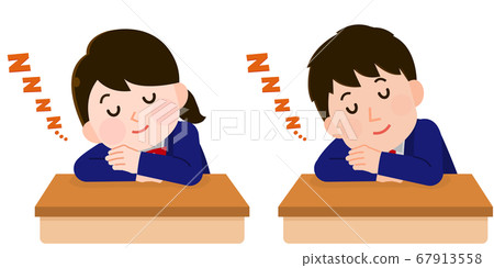 Nap nap student boy/girl illustration - Stock Illustration [67913558 ...