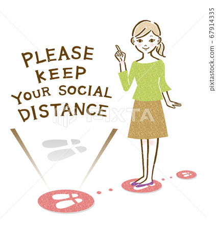 Social distance (whole body) - Stock Illustration [67914335] - PIXTA