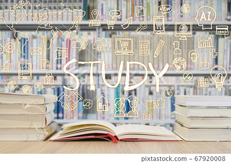 Various knowledge and library background to... - Stock Illustration ...