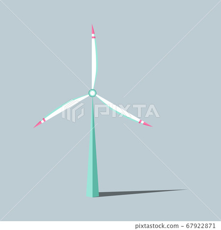 Vector illustration. Windmills with shadow.... - Stock Illustration ...