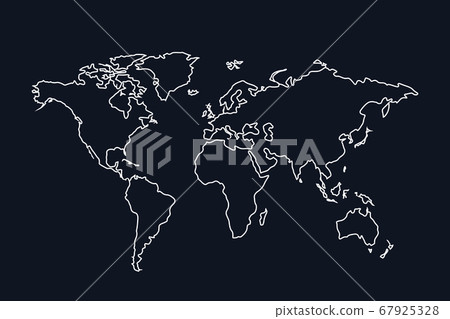 world map stroke - Stock Illustration [67925328] - PIXTA