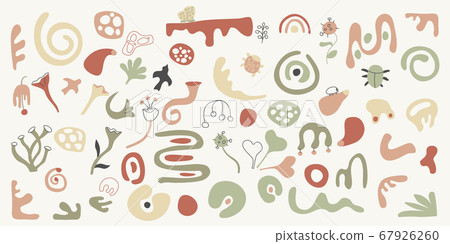 Decorative fairytale floral and herbal shapes set. - Stock Illustration ...
