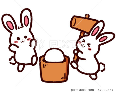 Rabbit with mochi - Stock Illustration [67929275] - PIXTA